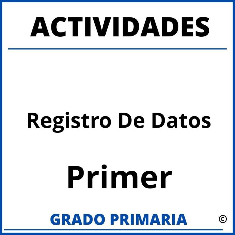 Actividades De Recoleccion Y Registro De Datos Primer Grado